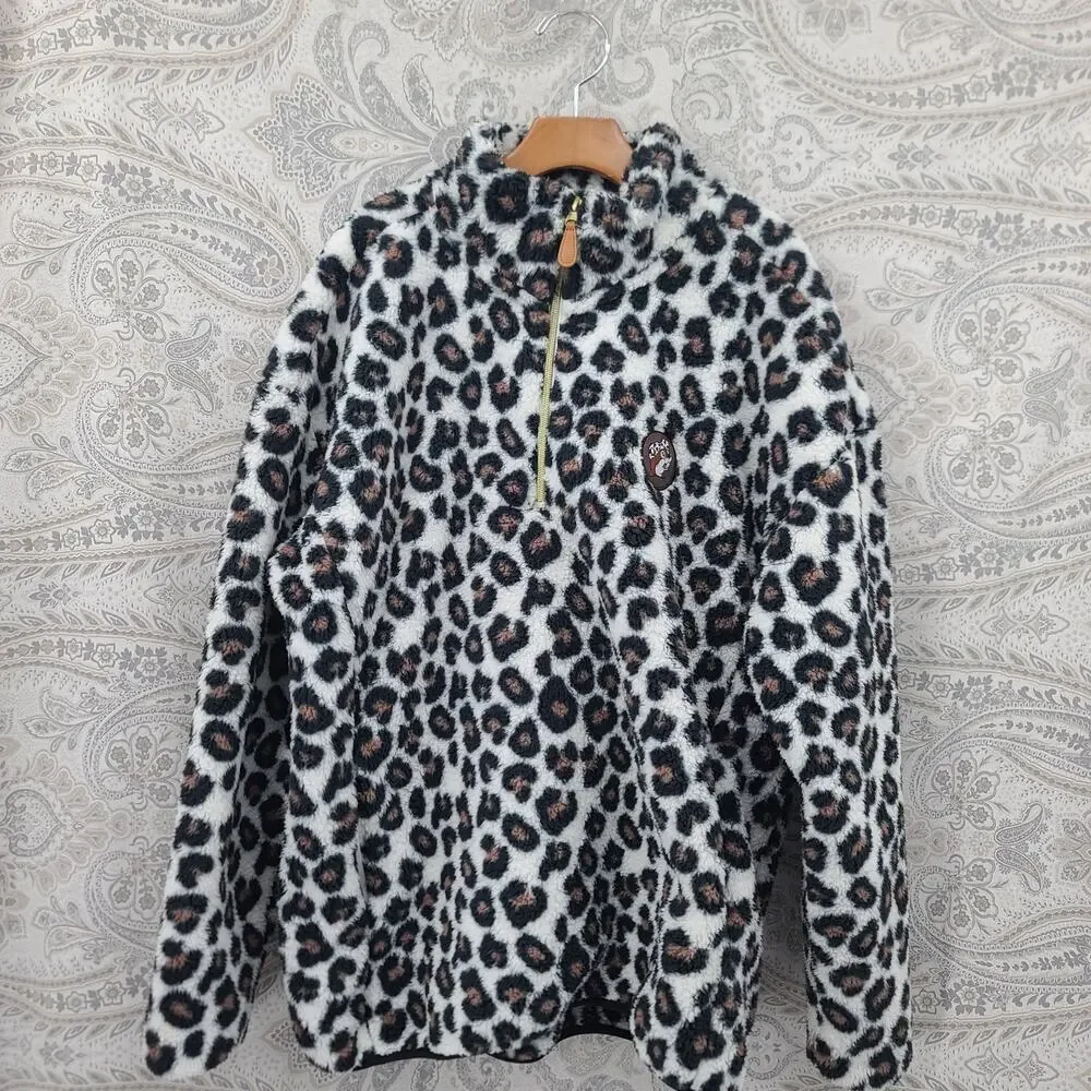 Buc ees | Jackets & Coats | Buc Ees Cheetah Print Fleece Full Zip Size ...